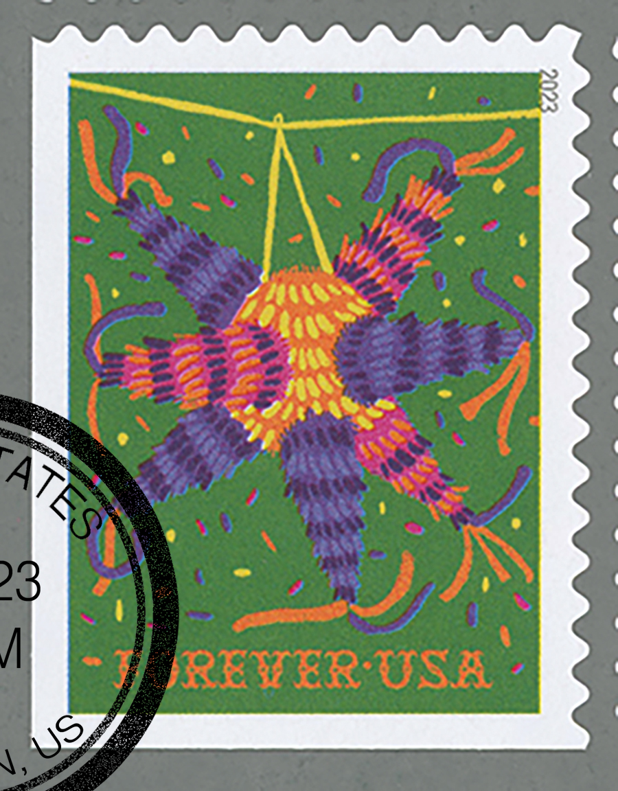 5814 - 2023 First-Class Forever Stamp - Pinatas: Green Pinata - Mystic ...