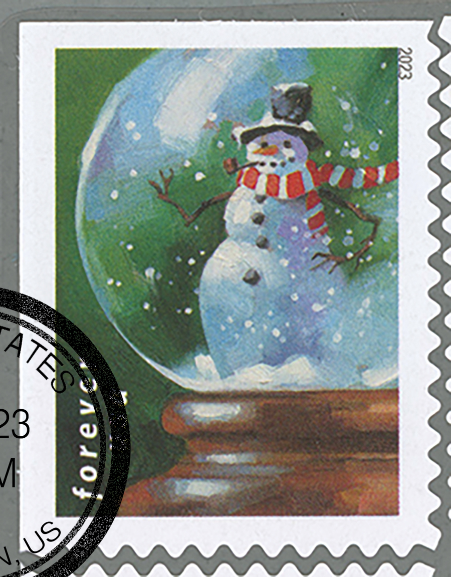 5816 - 2023 First-Class Forever Stamp - Christmas Snow Globes: Snowman ...