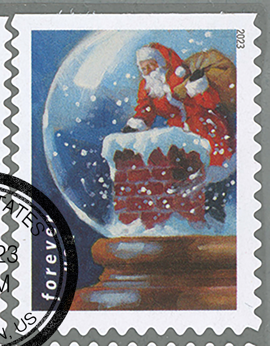 5817 - 2023 First-Class Forever Stamp - Christmas Snow Globes: Santa in ...