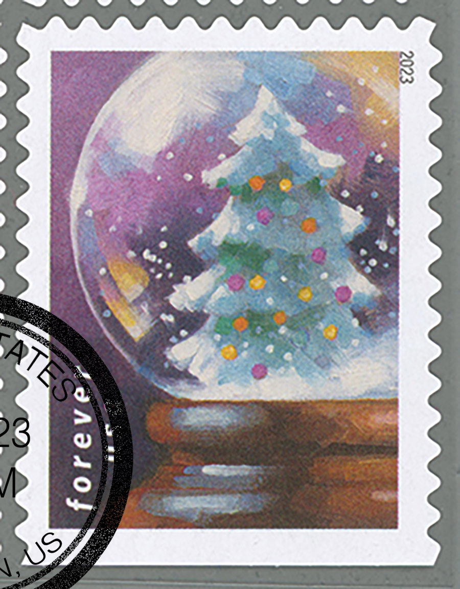 5819 - 2023 First-Class Forever Stamp - Christmas Snow Globes ...