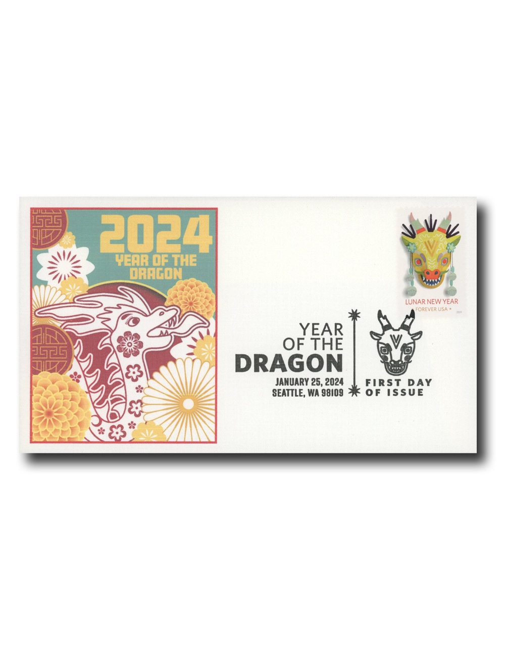 5829 - 2024 First-Class Forever Stamp - Lunar New Year, Year of the ...