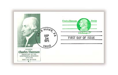 UY25 - 1975 7c Postal Card - Charles Thomason - Mystic Stamp Company