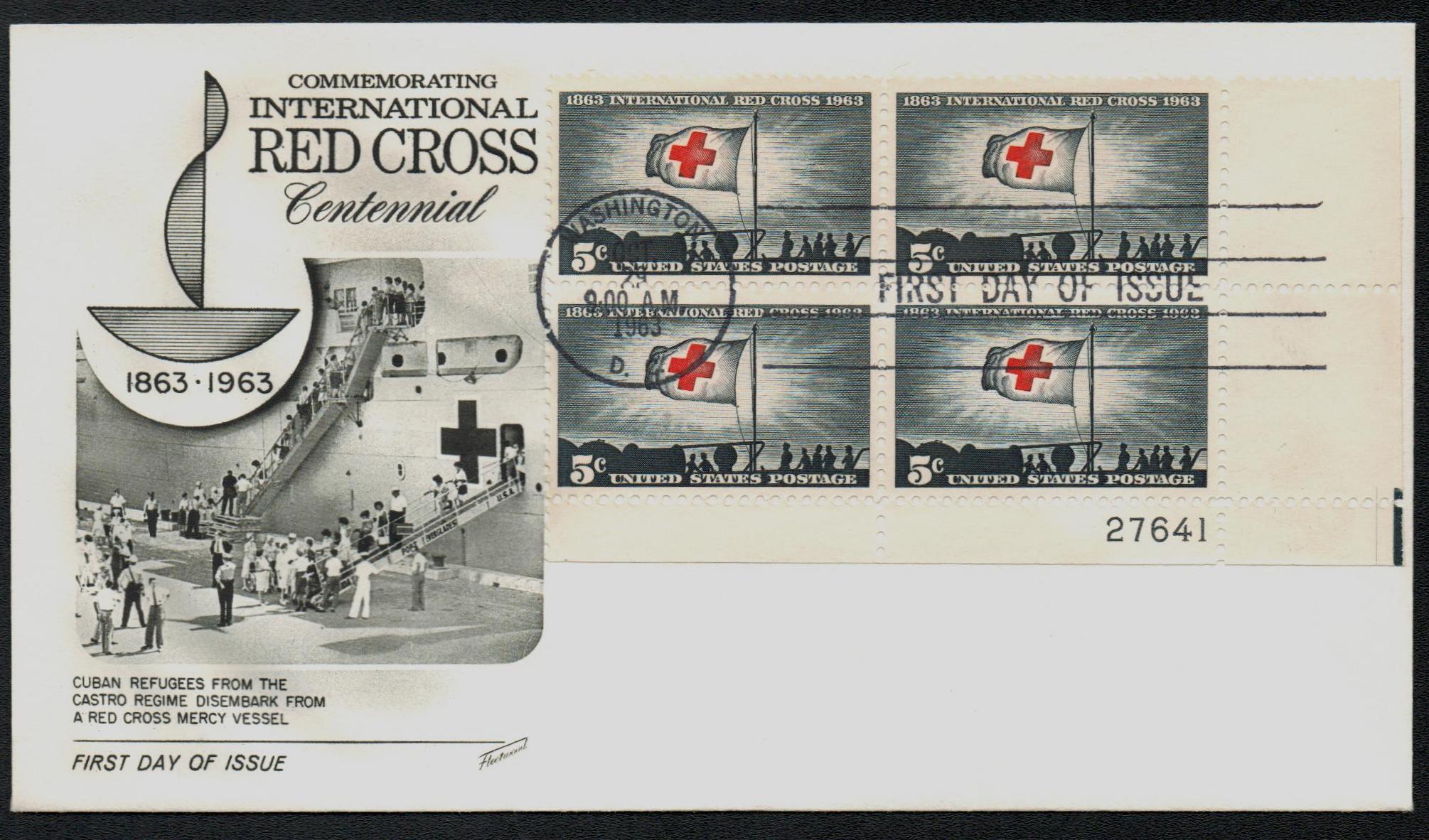 1239 - 1963 5c International Red Cross Centennial - Mystic Stamp Company