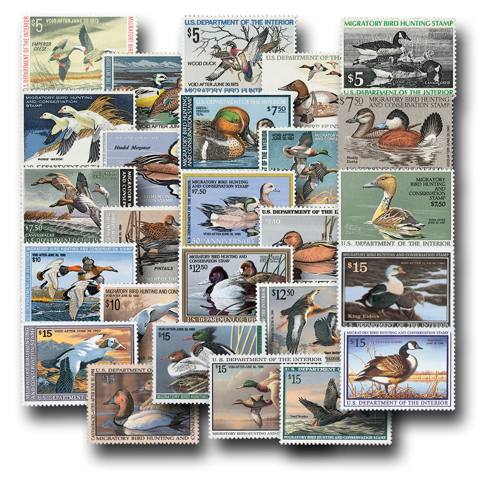 RW39-64 - 1972-97 US Duck Hunting Permit Stamps, 26 Stamps - Mystic ...