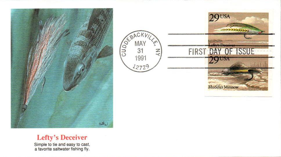 2548 - 1991 29c Fishing Flies: Lefty's Deceiver - Mystic Stamp Company