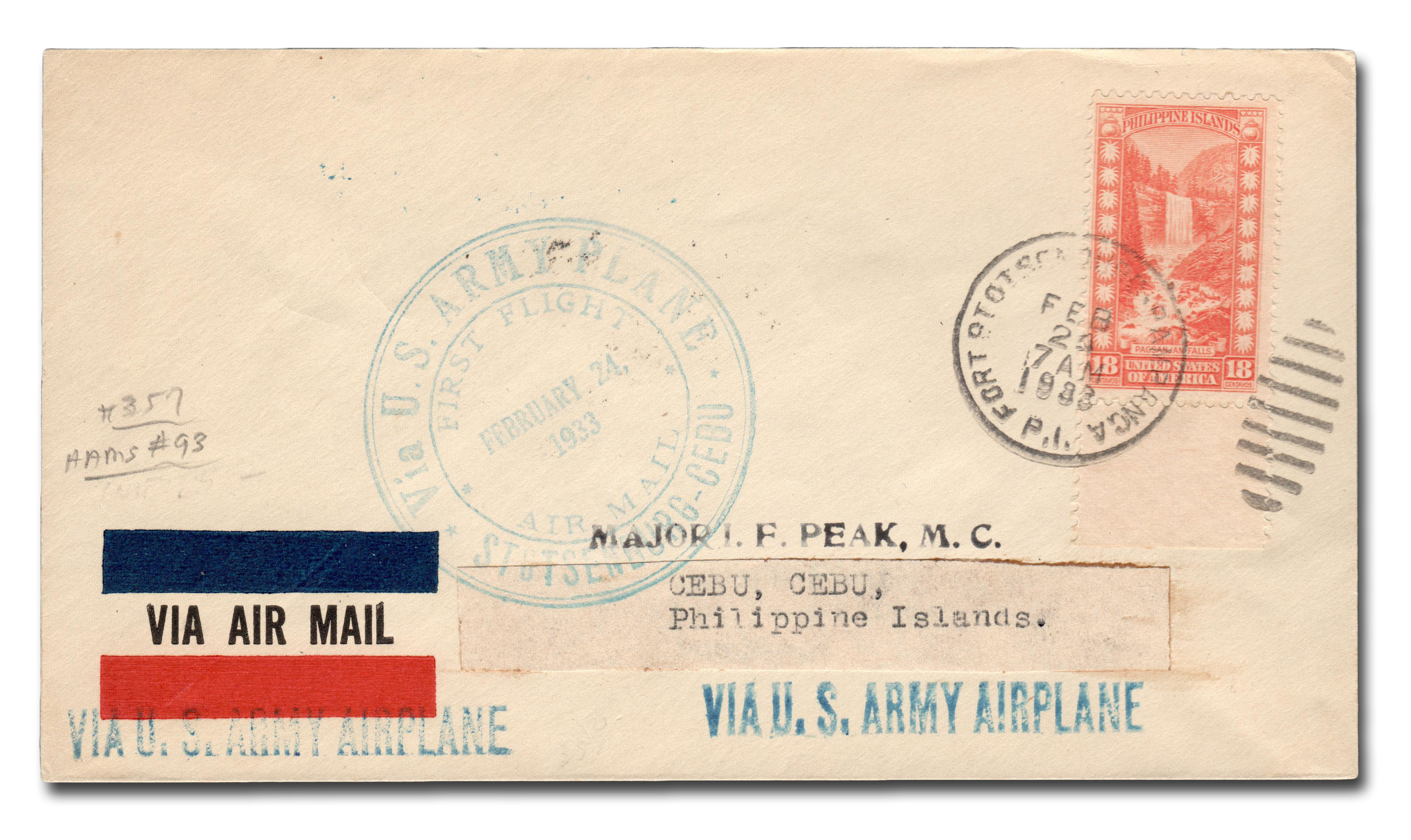 MA1911 - 1932 Philippines First Flight Airmail Cover From Stotsenburg ...