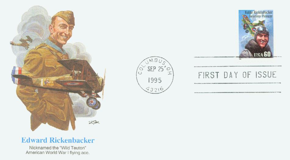 2998 - 1995 60c Eddie Rickenbacker - Mystic Stamp Company