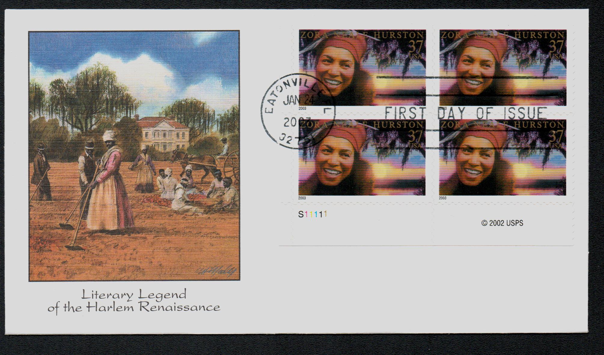 3748 - 2003 37c Literary Arts: Zora Neale Hurston - Mystic Stamp Company
