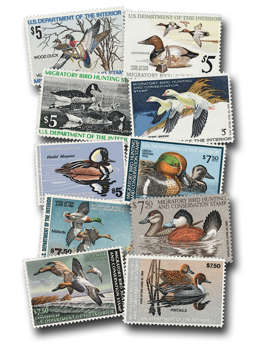 RW41-50 - 1974-83 US Duck Stamp Collection, Set of 10 - Mystic Stamp ...
