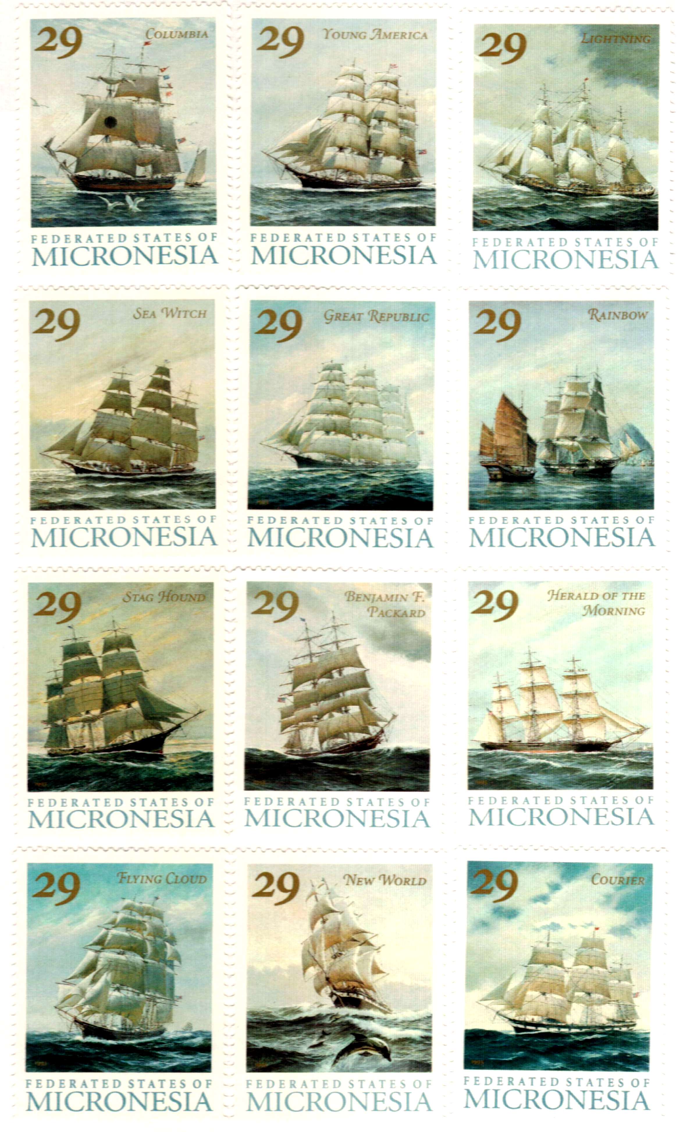 168a-l - 1993 Micronesia - Mystic Stamp Company