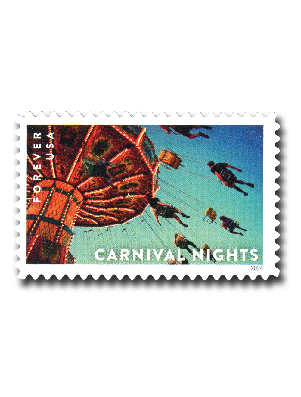 5855 - 2024 First-Class Forever Stamp - Carnival Nights: Wave Swinger ...