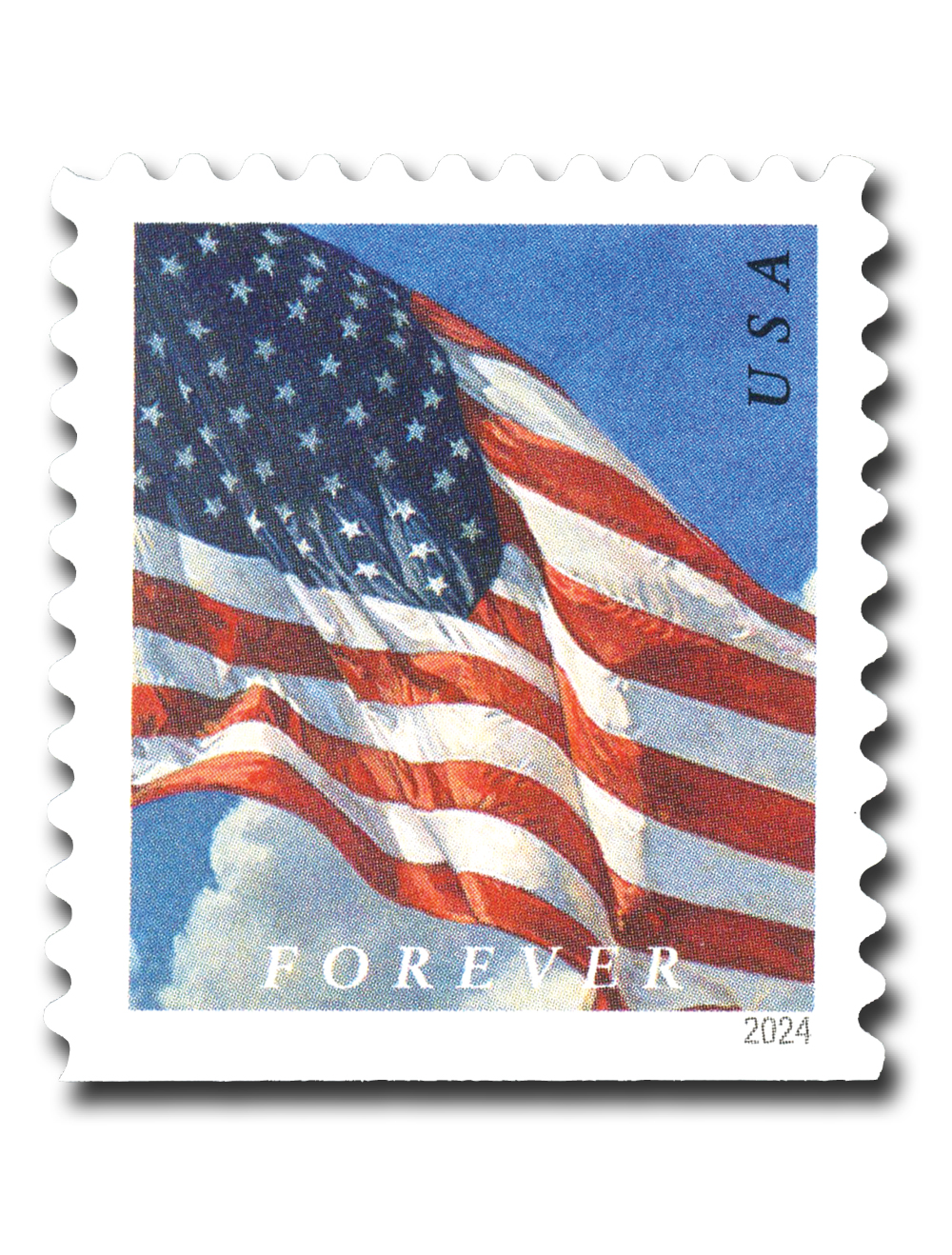 5885 - 2024 First-Class Forever Stamp - Flags: Flag with Blue Sky at ...