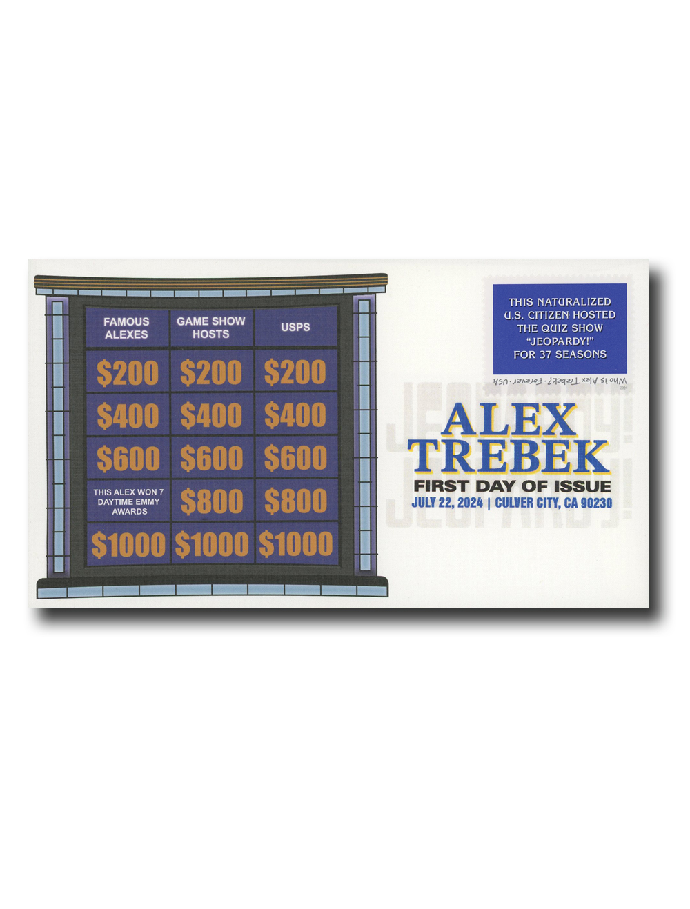 5907 - 2024 First-Class Forever Stamp - Alex Trebek, Host of "Jeopardy ...