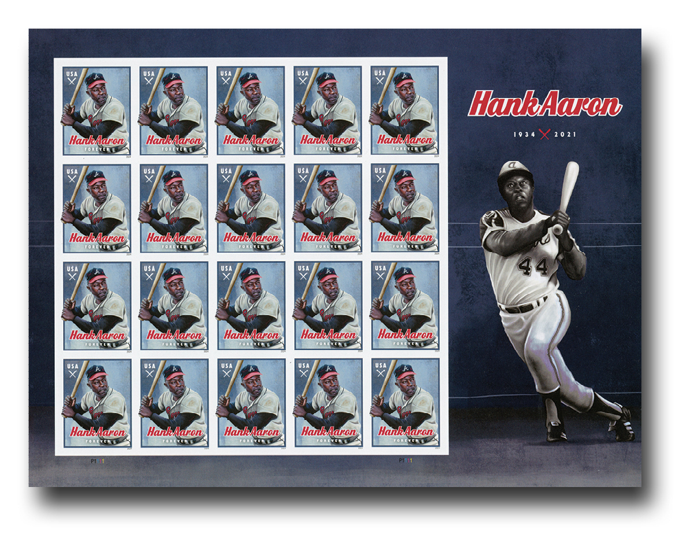 5908a - 2024 First-Class Forever Stamp - Imperforate Hank Aaron ...