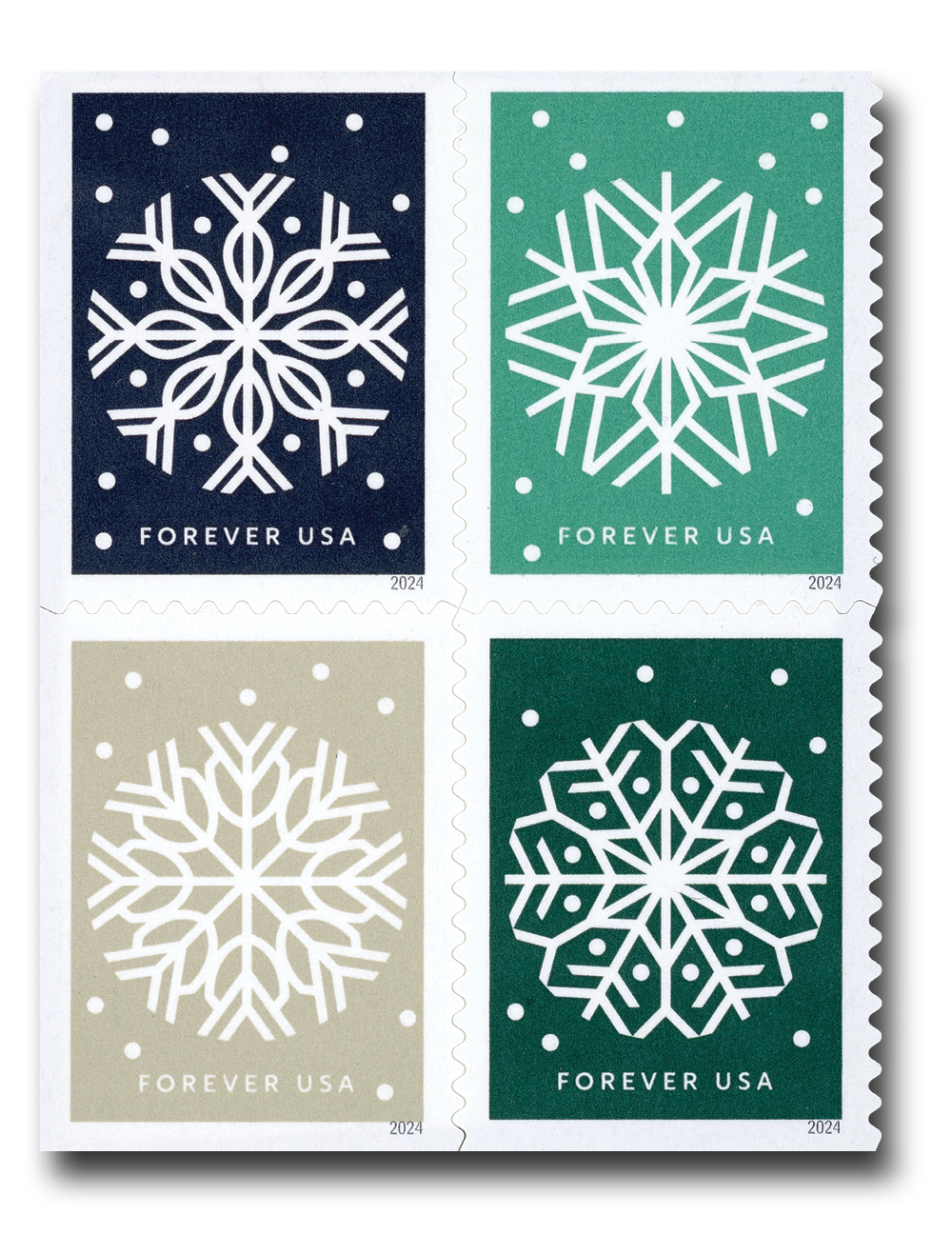 5948-51 - 2024 First-Class Forever Stamp - Winter Whimsy: Snowflakes ...