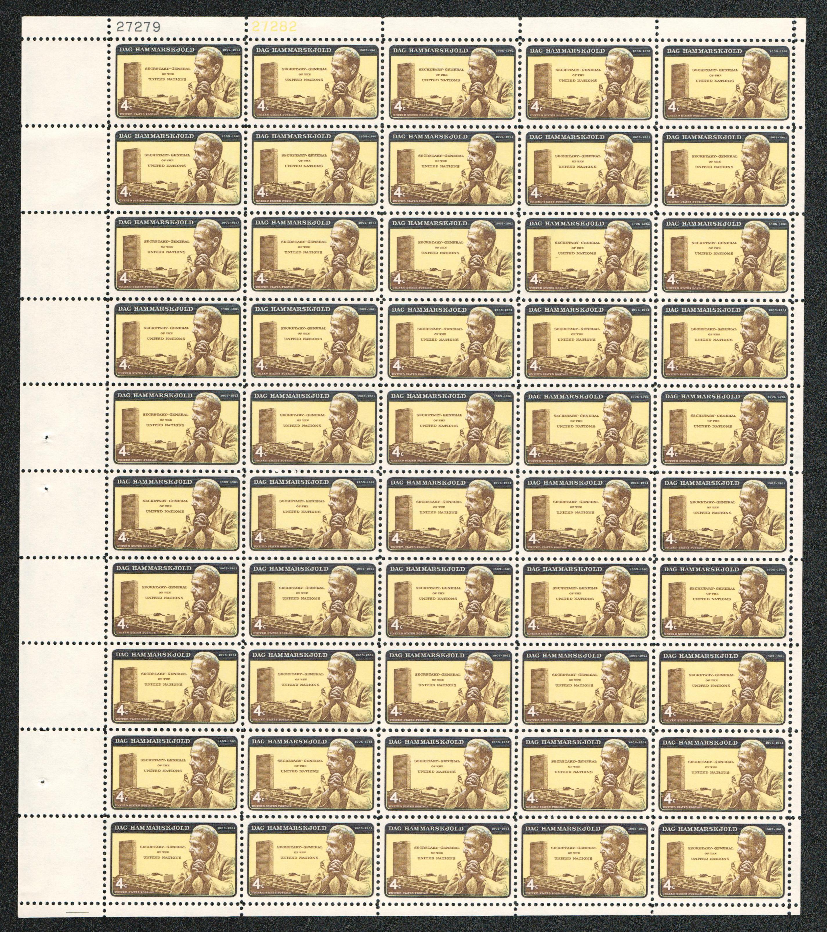 1203 - 1962 4c Dag Hammarskjold - Mystic Stamp Company