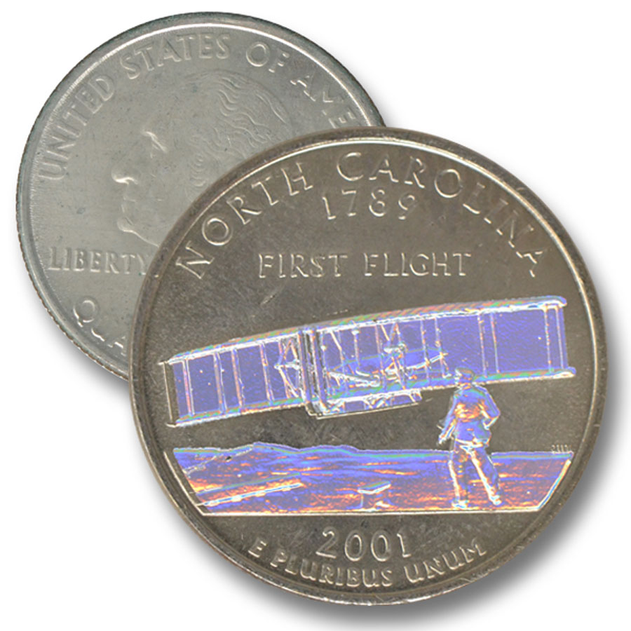 CNNC25H - 2001 N Carolina State Quarter - Hologram - Mystic Stamp Company