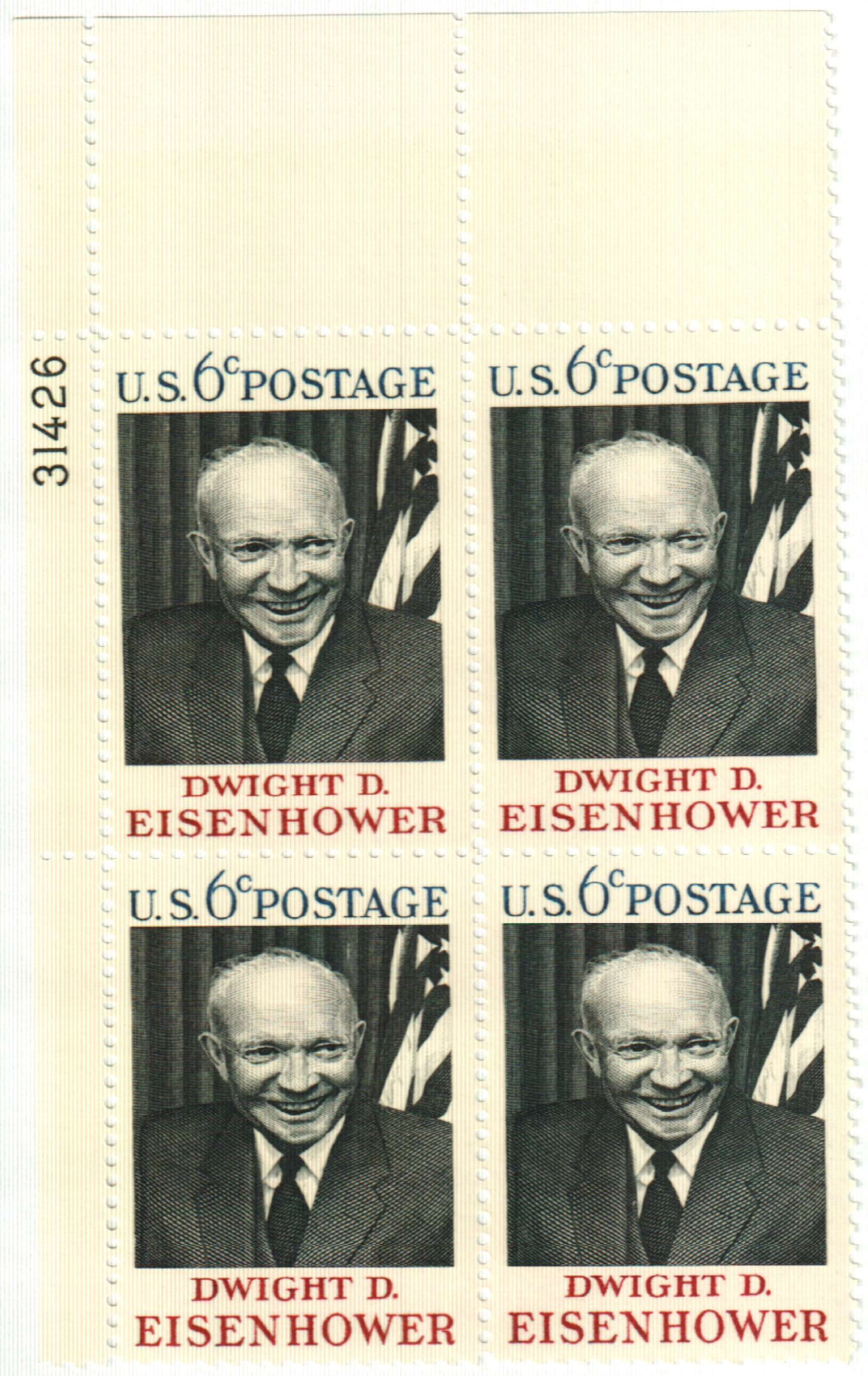 1383 - 1969 6c Dwight D. Eisenhower - Mystic Stamp Company