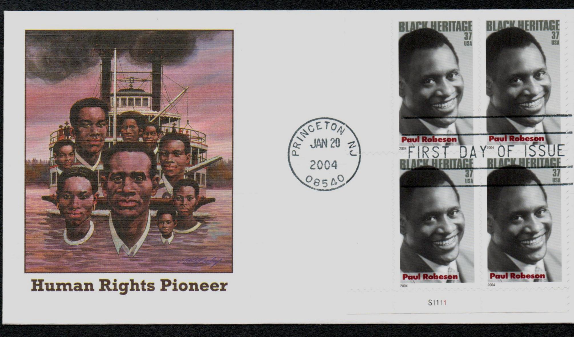 3834 - 2004 37c Black Heritage: Paul Robeson - Mystic Stamp Company