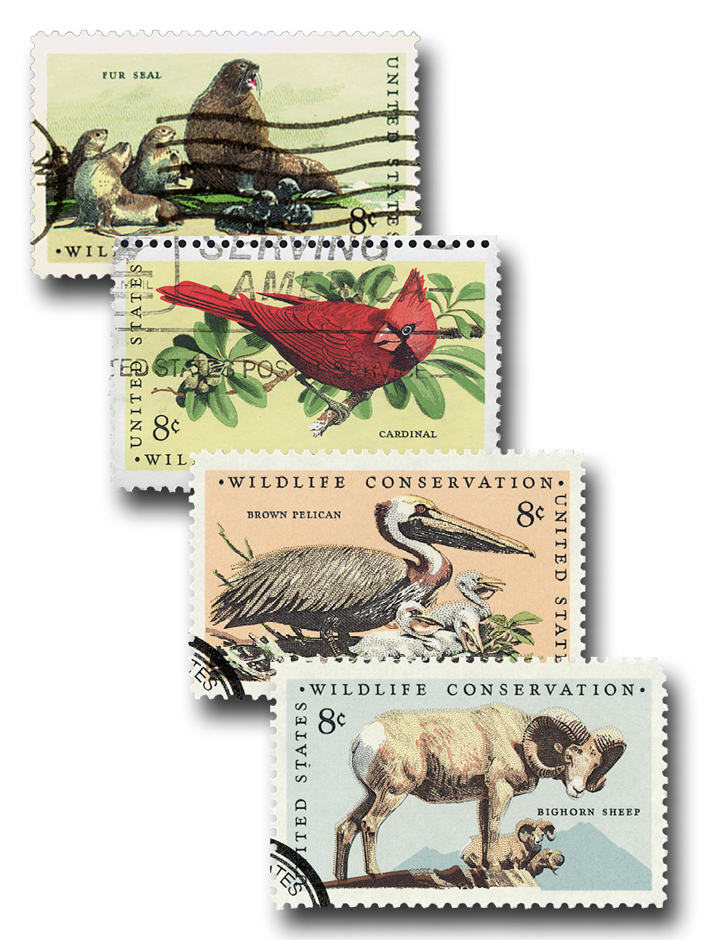 1464-67 - 1972 8c Wildlife Conservation - Mystic Stamp Company