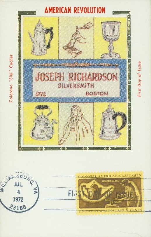 1457 - 1972 8c Colonial American Craftsmen: Silversmith - Mystic Stamp ...