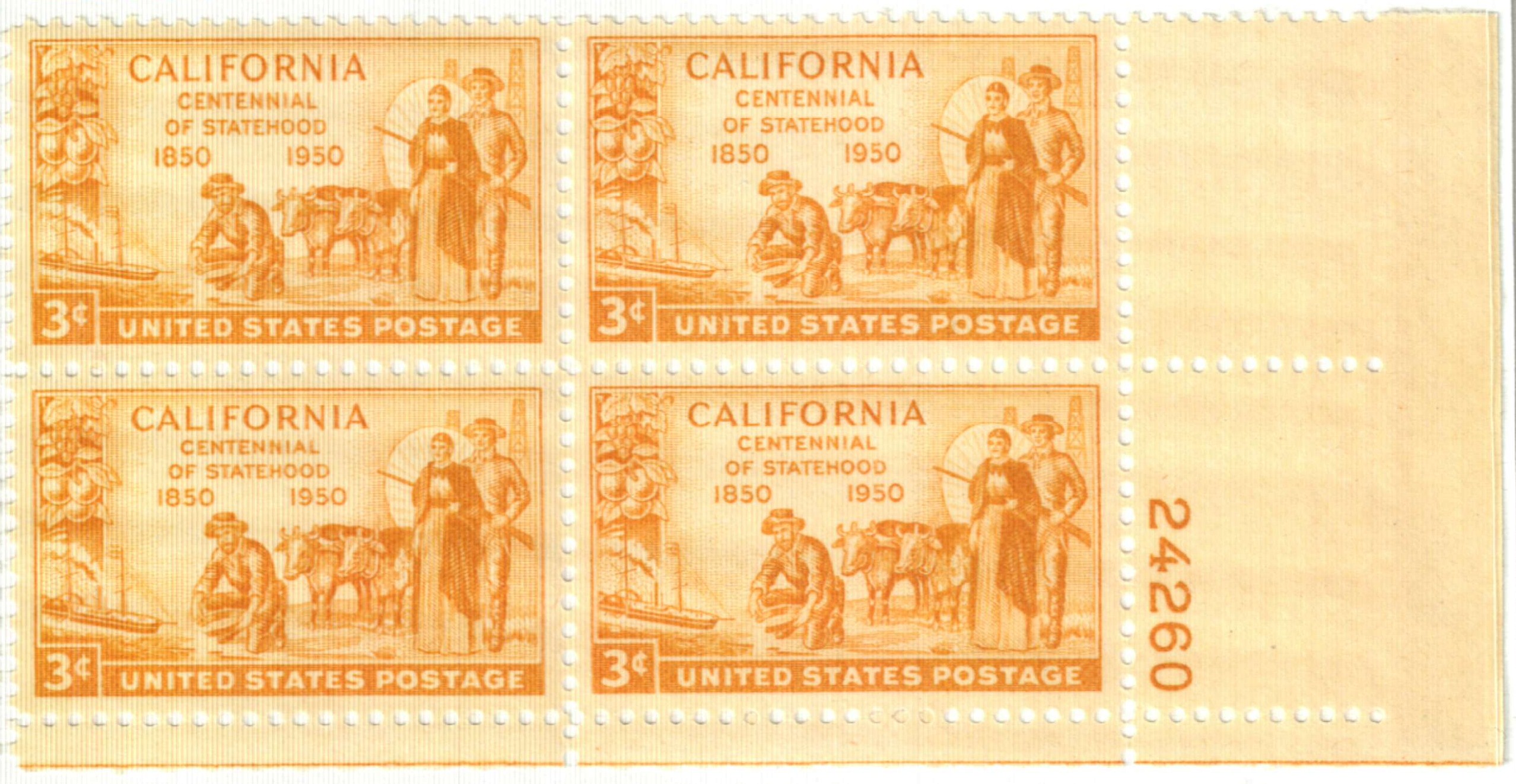 997 - 1950 3c California Statehood Centennial - Mystic Stamp Company