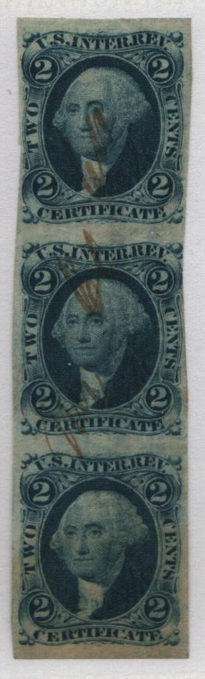 R7a - 1862-71 2c US Internal Revenue Stamp - Certificate, imperf, blue ...