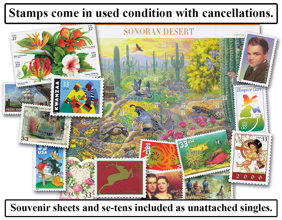 YS1999C - 1999 Complete Commemorative Year Set - 101 Stamps - Mystic ...