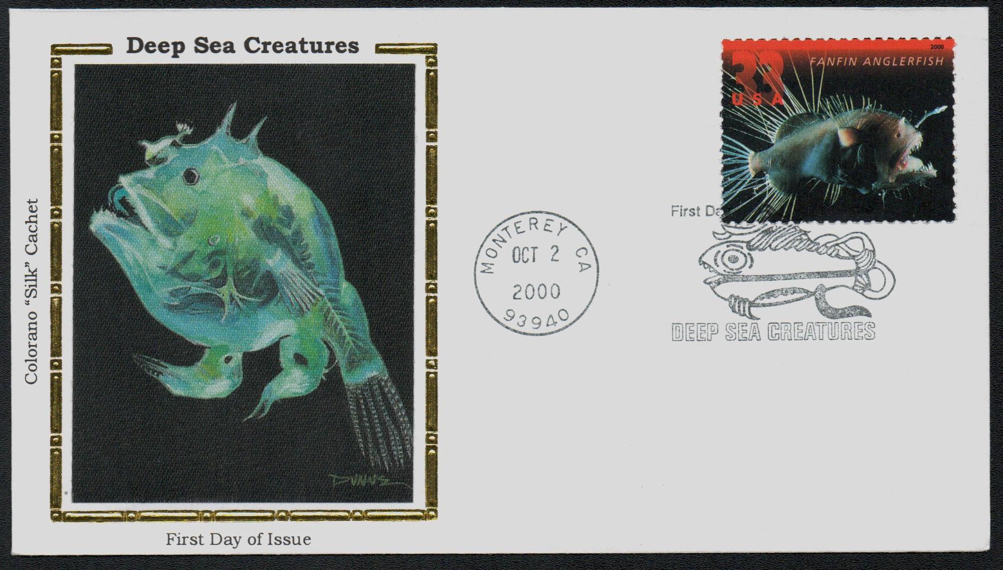 3439 - 2000 33c Deep Sea Creatures: Fanfin Anglerfish - Mystic Stamp ...