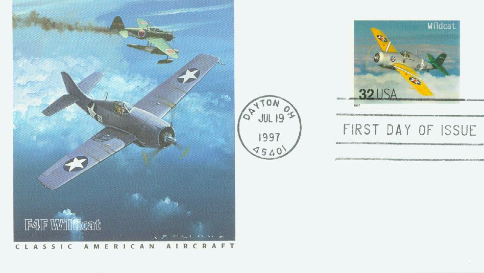 3142t - 1997 32c Classic American Aircraft: Wildcat - Mystic Stamp Company