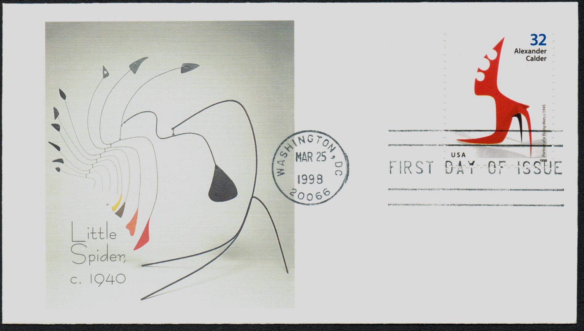 3201 - 1998 32c Alexander Calder: "Portrait of a Young Man" - Mystic ...