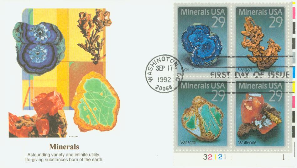 2700-03 - 1992 29c Minerals - Mystic Stamp Company