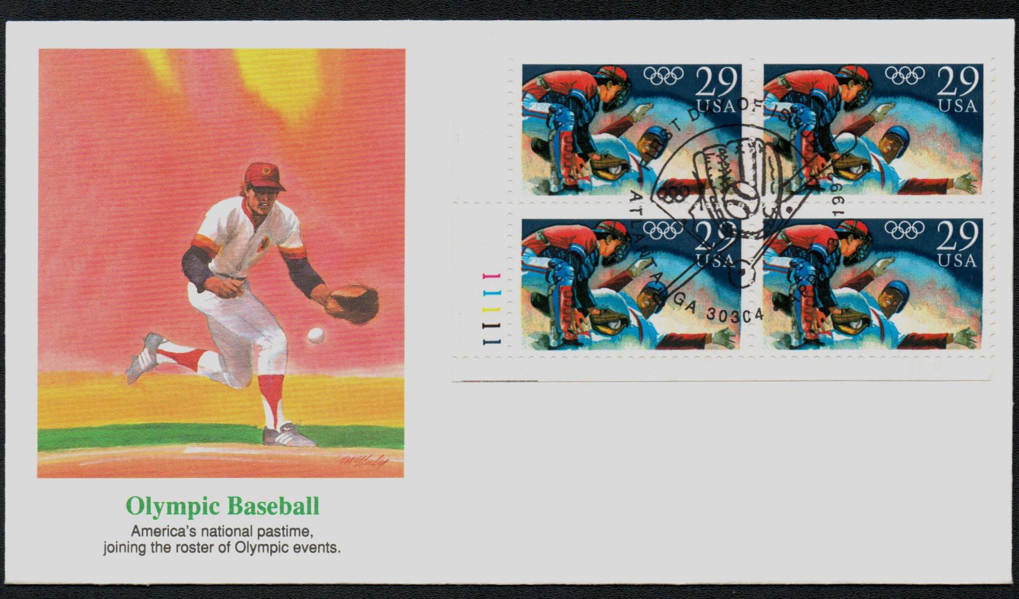 2619 - 1992 29c Olympic Baseball - Mystic Stamp Company