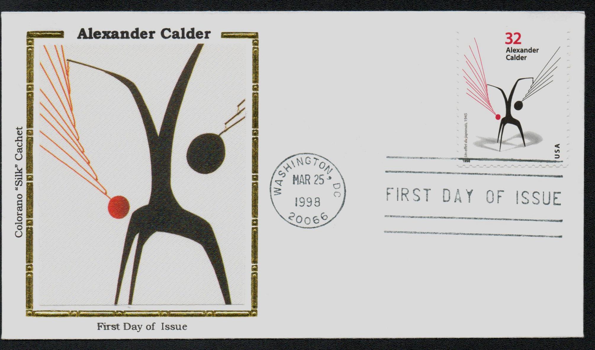 3202 - 1998 32c Alexander Calder: "Un effet du japonais" - Mystic Stamp ...