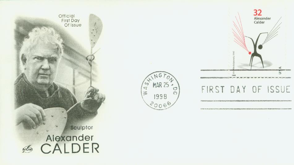 3202 - 1998 32c Alexander Calder: "Un effet du japonais" - Mystic Stamp ...