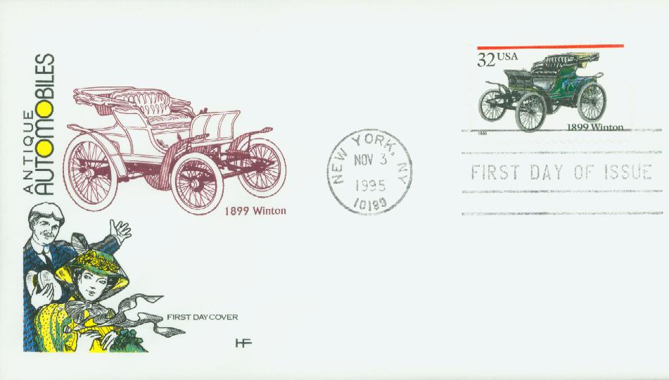 3022 - 1995 32c Antique Automobiles: 1899 Winton - Mystic Stamp Company