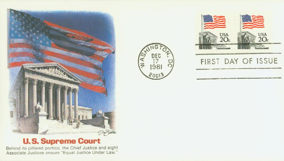 1895 - 1981 20c Flag over Supreme Court, coil - Mystic Stamp Company