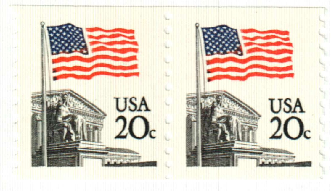 1895 - 1981 20c Flag over Supreme Court, coil - Mystic Stamp Company