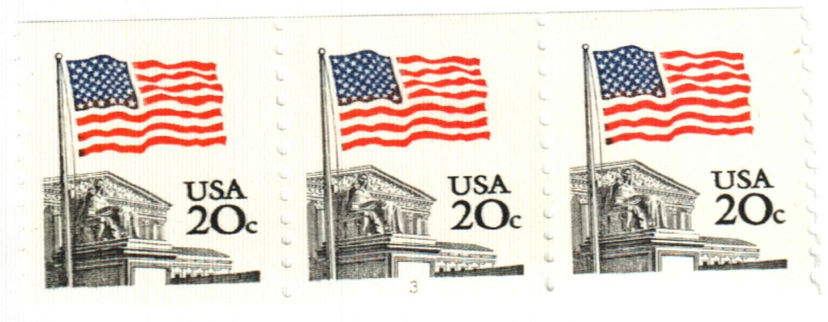 1895 - 1981 20c Flag over Supreme Court, coil - Mystic Stamp Company