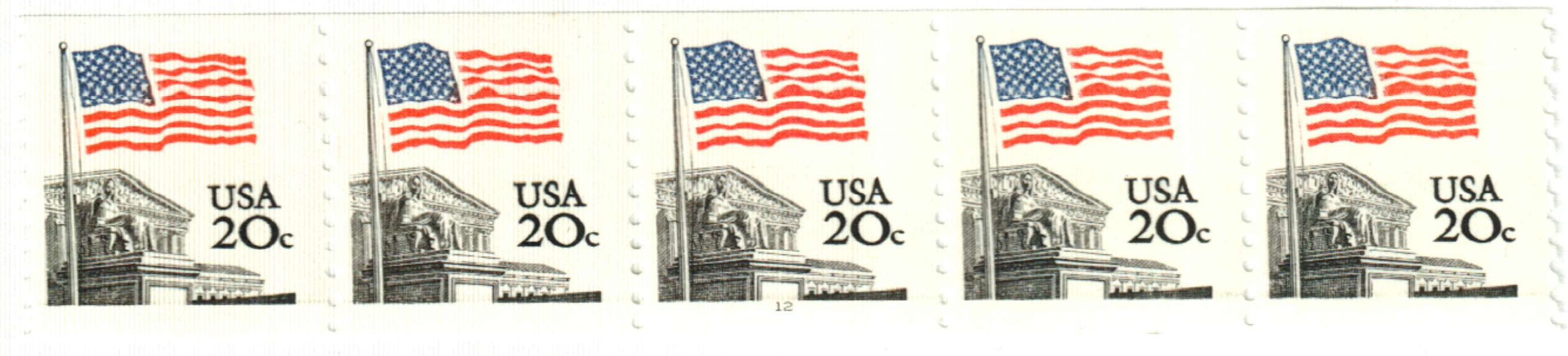 1895 - 1981 20c Flag over Supreme Court, coil - Mystic Stamp Company