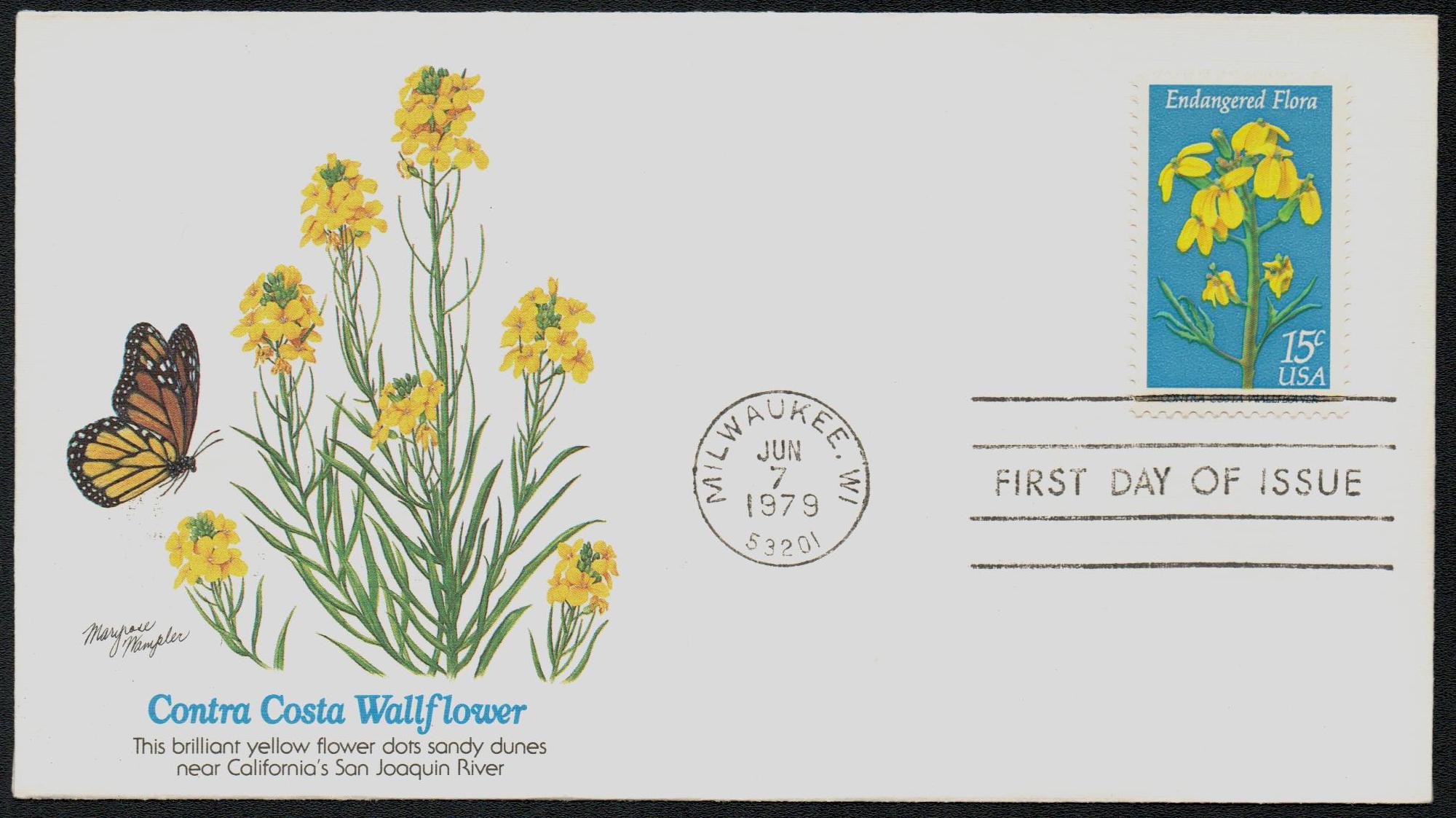 1785 - 1979 15c Endangered Flora: Contra Costa Wallflower - Mystic ...