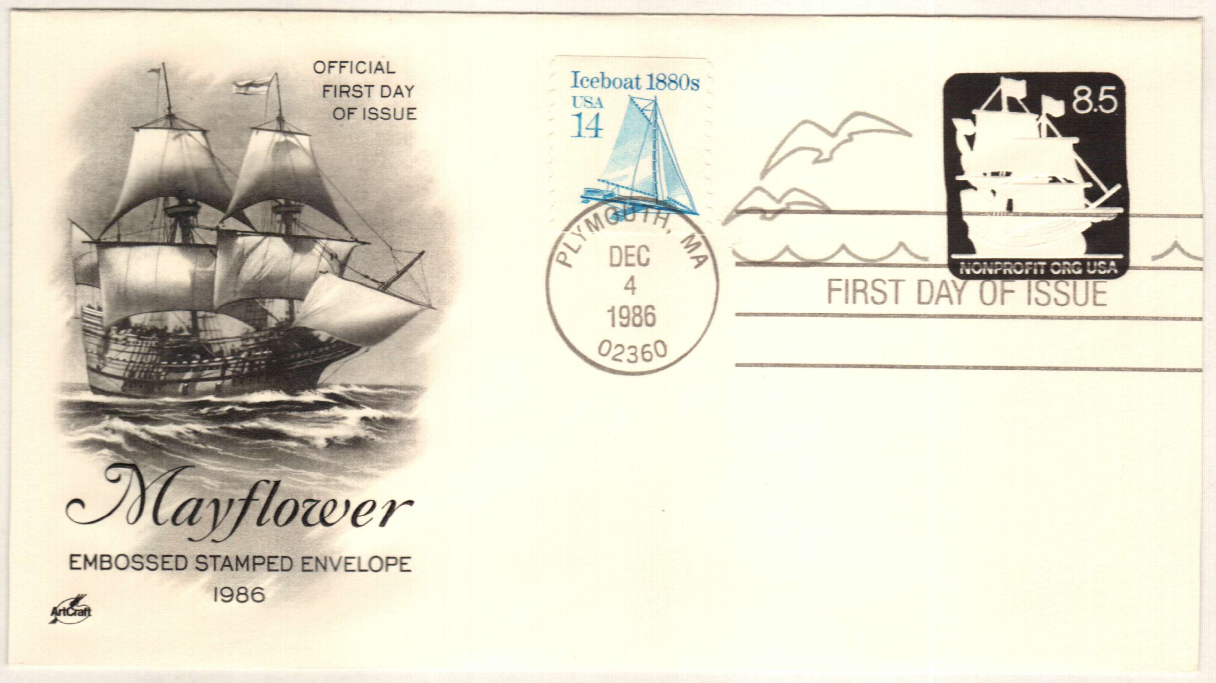 U610 - 1986 8.5c Stamped Envelopes and Wrappers - The Mayflower ...