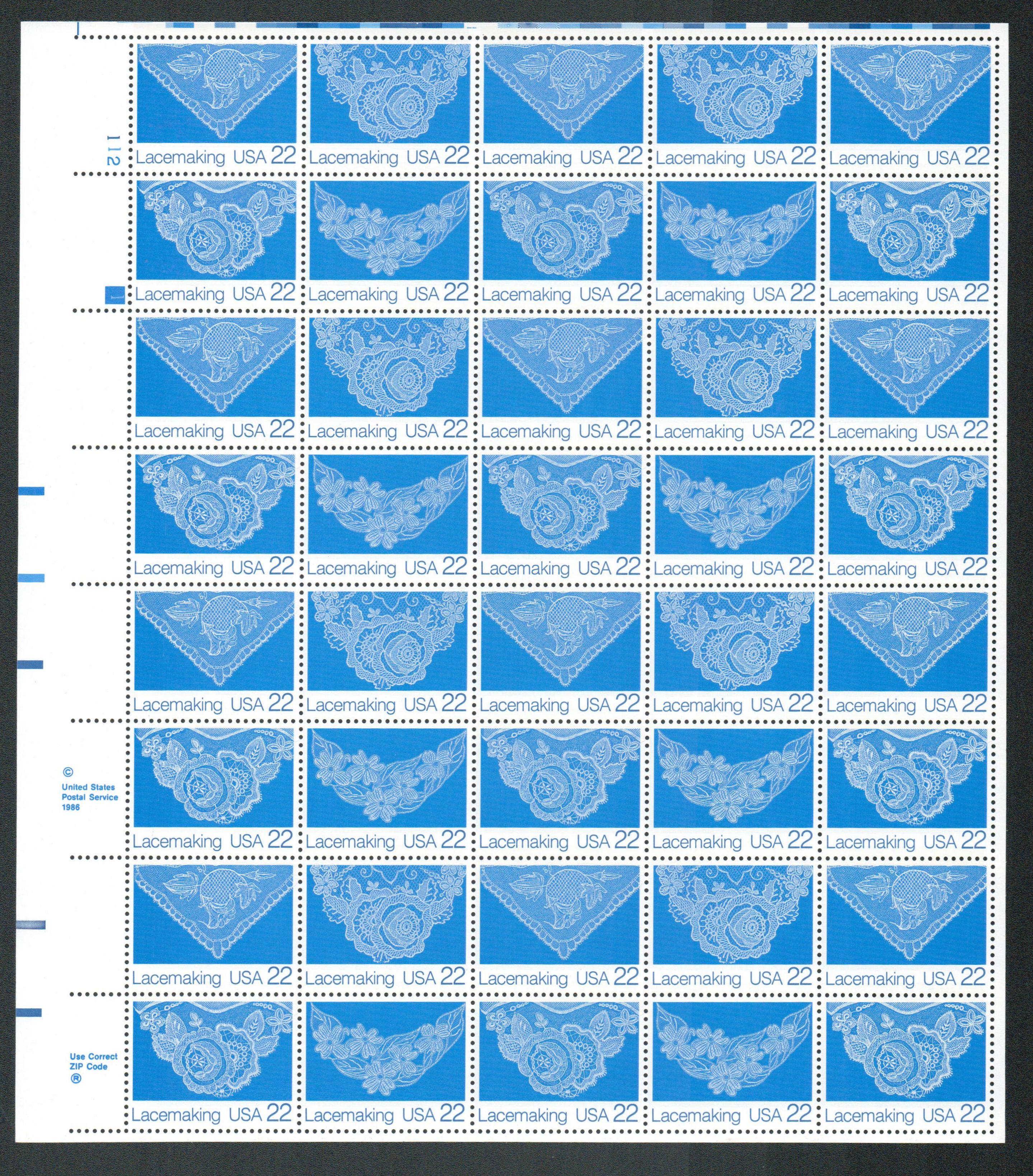 2351-54 - 1987 22c Lacemaking - Mystic Stamp Company
