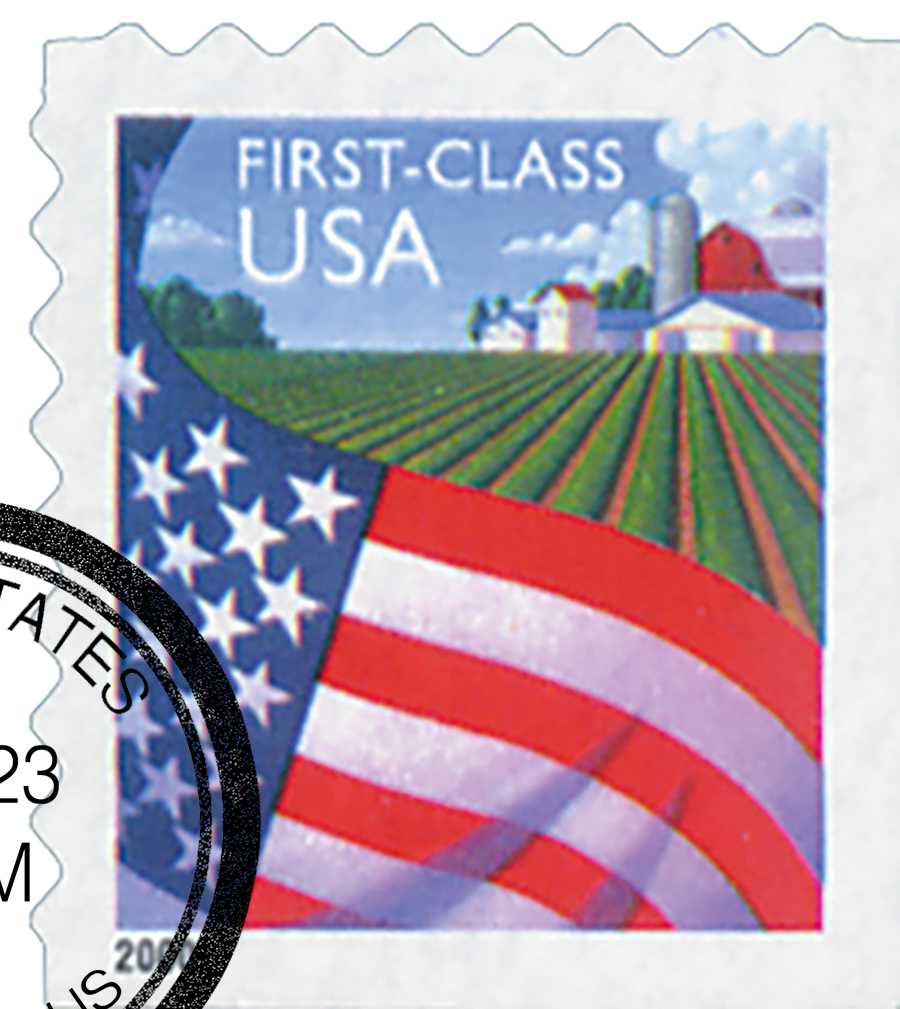 3450 - 2000 34c Flag Over Farm, non-denominated, self-adhesive, booklet ...