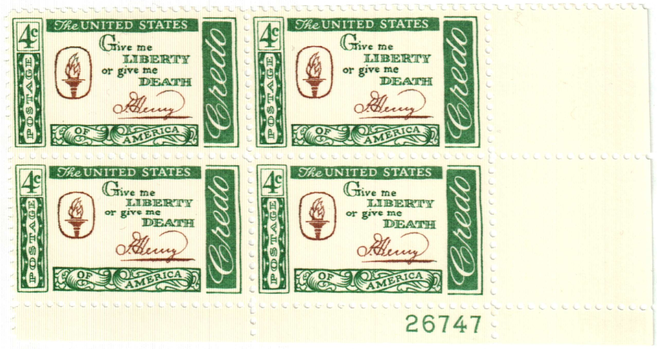 1144 - 1961 4c American Credo: Patrick Henry - Mystic Stamp Company