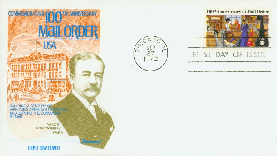 1468 - 1972 8c 100th Anniversary of Mail Order - Mystic Stamp Company