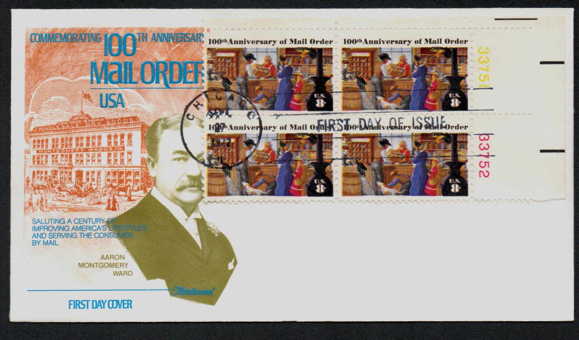 1468 - 1972 8c 100th Anniversary of Mail Order - Mystic Stamp Company