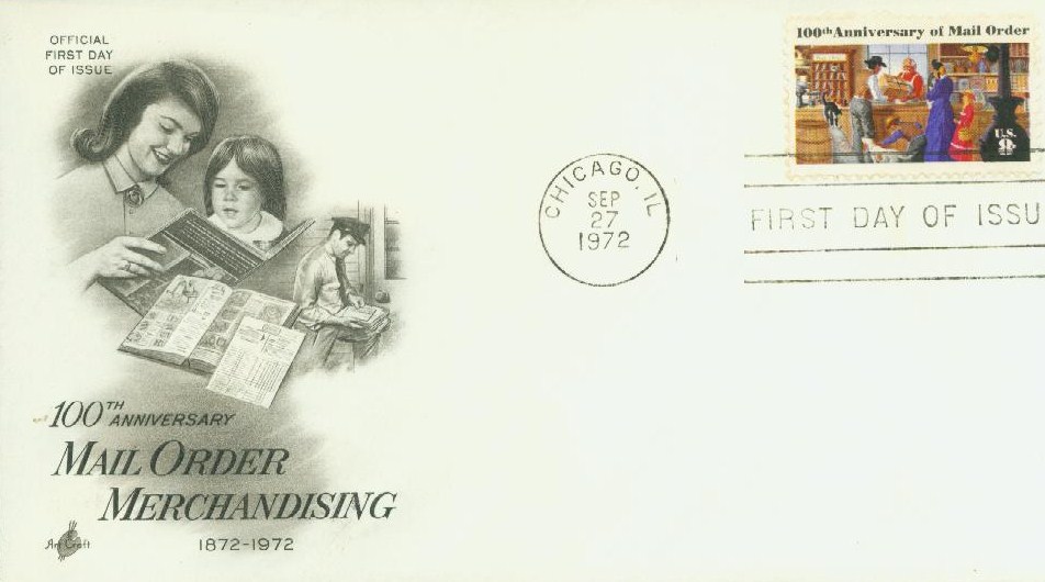1468 - 1972 8c 100th Anniversary of Mail Order - Mystic Stamp Company