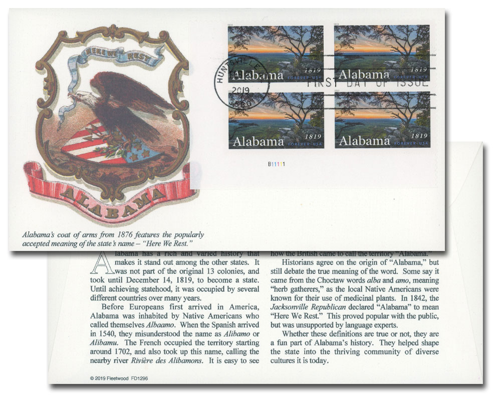 5360 - 2019 First-Class Forever Stamp - Statehood: Alabama Bicentennial ...