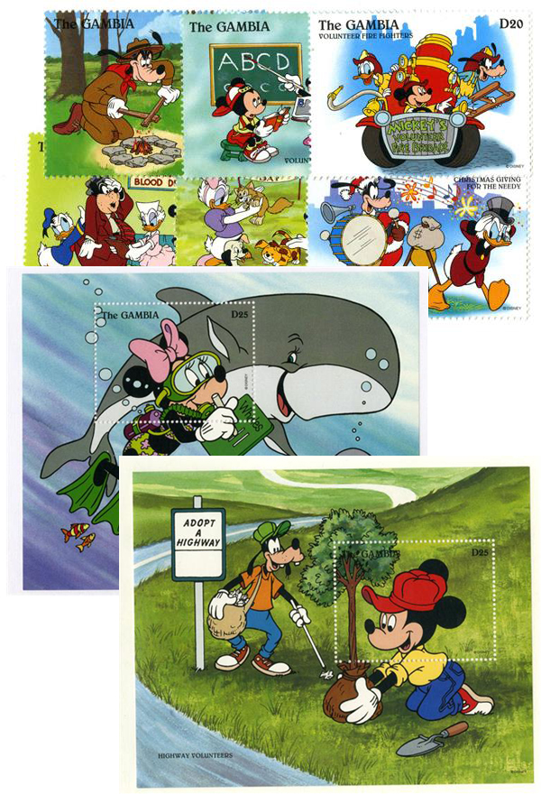 MDS287 - 1996 Disney Friends Helping Others, Mint, Set of 6 Stamps and ...